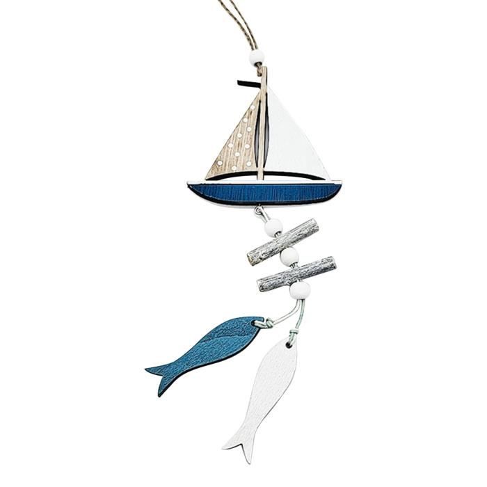 Carillon à vent,2021 Marine Style en bois pendentif océan vent ...