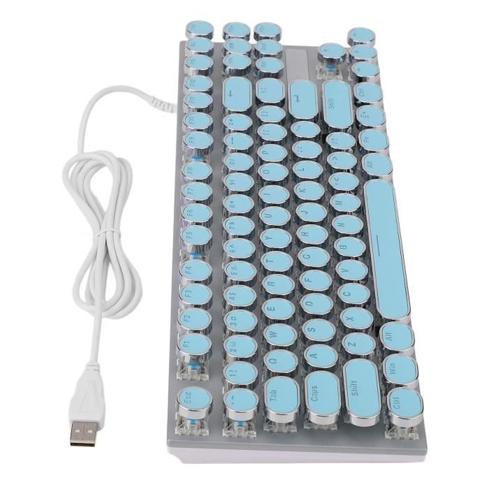 (Punk De Galvanoplastie Bleu) Clavier De Jeu Mécanique Blue Switch 26 ...