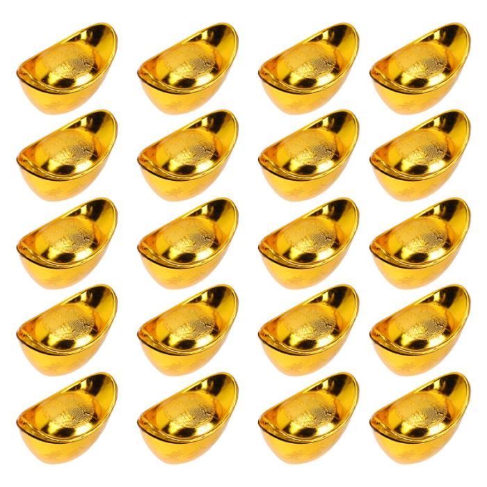 20 PCS Gold Lingot Shape Boîtes Candy Boîte de rangement Candy Boîtes d ...