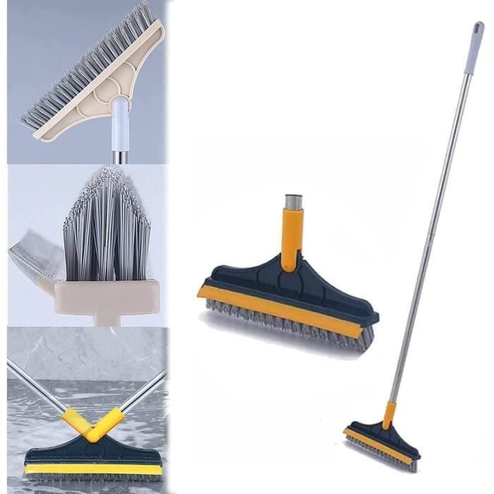 Balai Brosse À Récurer Les Sols 2 En 1avec Long Manche Et Tête Rotative ...