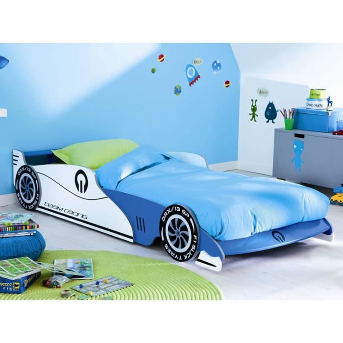 Lit "Grand prix" bleu - 90 x 190/200 cm - Cdiscount Maison