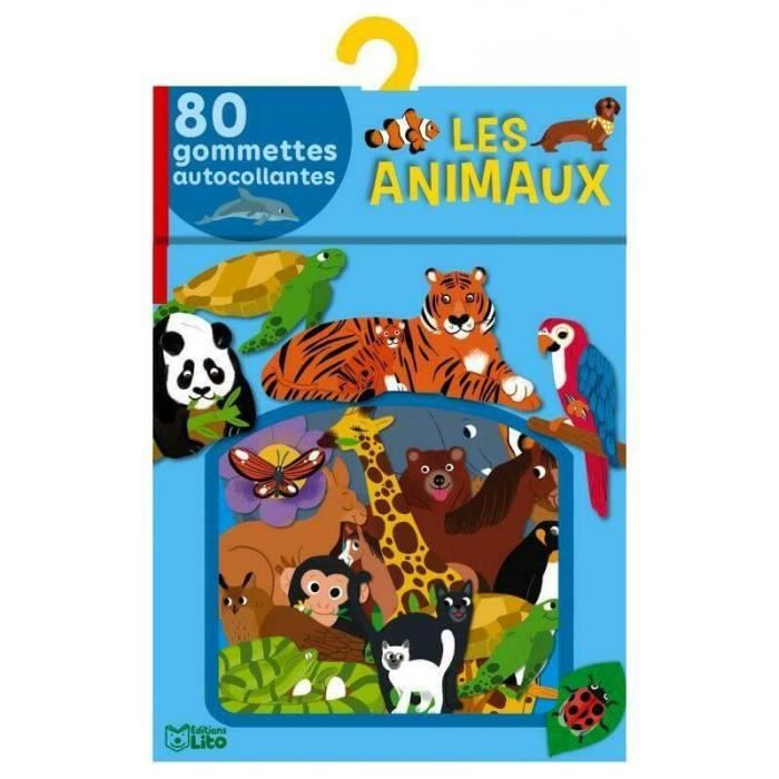Stickers - Gommettes autocollantes - Les Animaux - 80 pièces ...