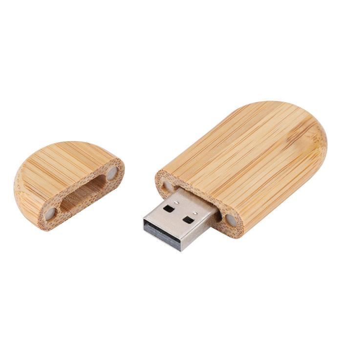 Clé U de rangement en bois ovale pour lecteur de mémoire flash USB 3.0 ...