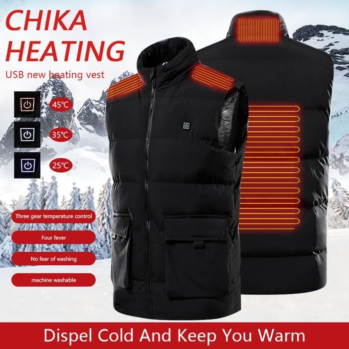 Gilet Hiver chaud hommes femmes gilet chauffant USB veste extérieure ...