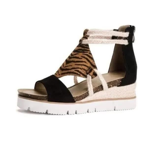 Sandales compensées Femmes Talon Compensé Bout Ouvert Bouche De Poisson ...