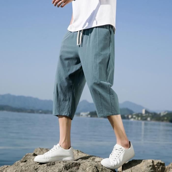 Short Homme Personnalise à la mode nouveau decontracte coton lin loose ...