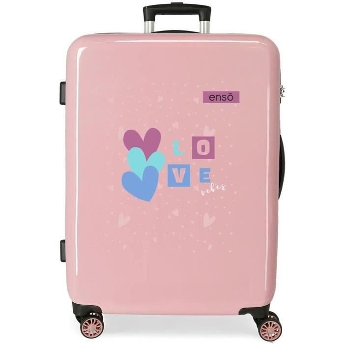 Love Vibes Valise Moyenne Rose 48 X 68 X 26 Cm Rigide Abs Fermeture À ...