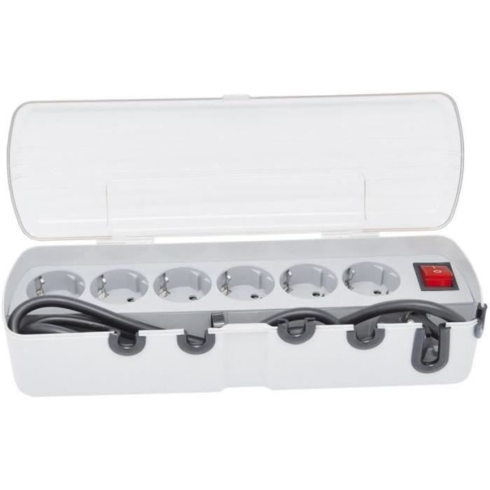 Multiprise Transparente À 6 Prises Avec Boîte De Rangement De Câble, 35 ...