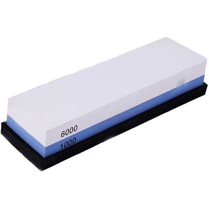 Shiny-Pierre à Aiguiser Aiguiseur Couteaux 2 Grains 10006000 Pierre d’Affûtage avec Base en ...
