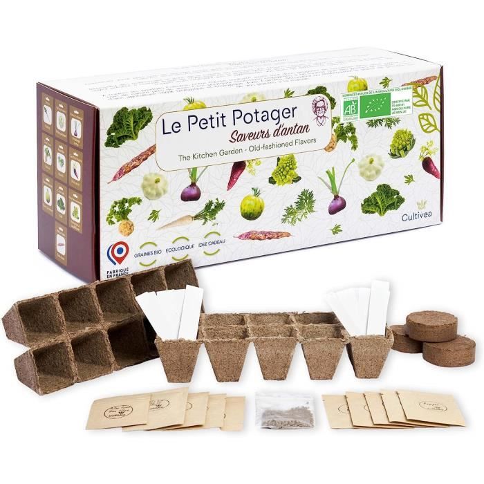 CULTIVEA Le Kit prêt à pousser Petit Potager - Saveurs anciennes - Pots ...