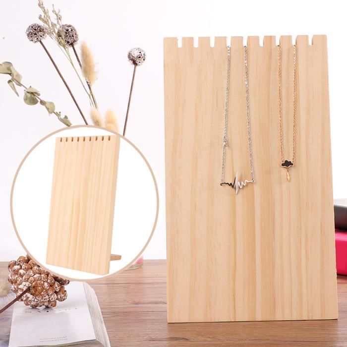 TMISHION Support de collier 9 fentes simple en bois décor de bureau ...
