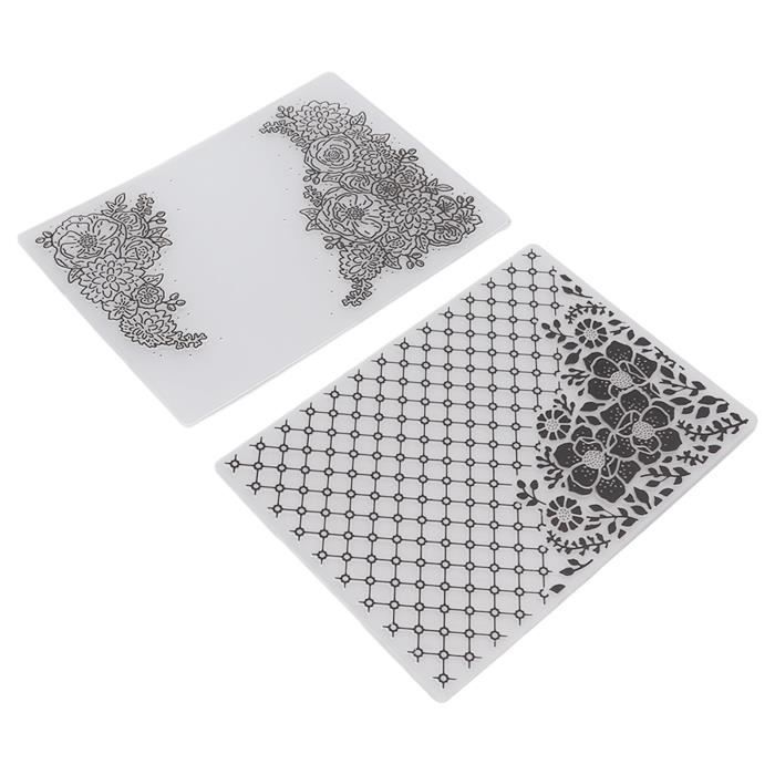 TMISHION modèle de gaufrage 2 pièces en plastique gaufrage dossier clair Concave convexe Texture ...