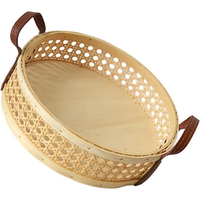 Pouf Osier Paniers En Osier Plateau Pouf Corbeilles À Rondes Paniers De ...