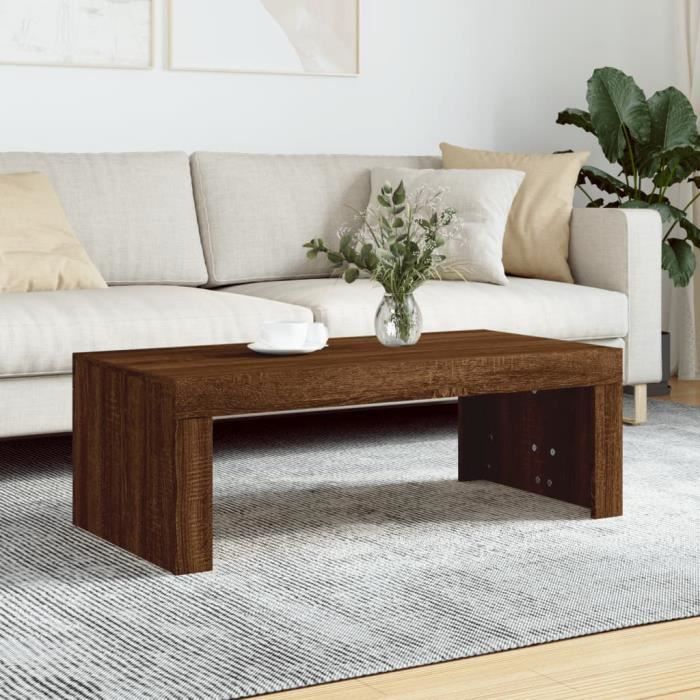 "Promo"Table de Salon LMT - Table basse chêne marron 102x50x36 cm bois ...