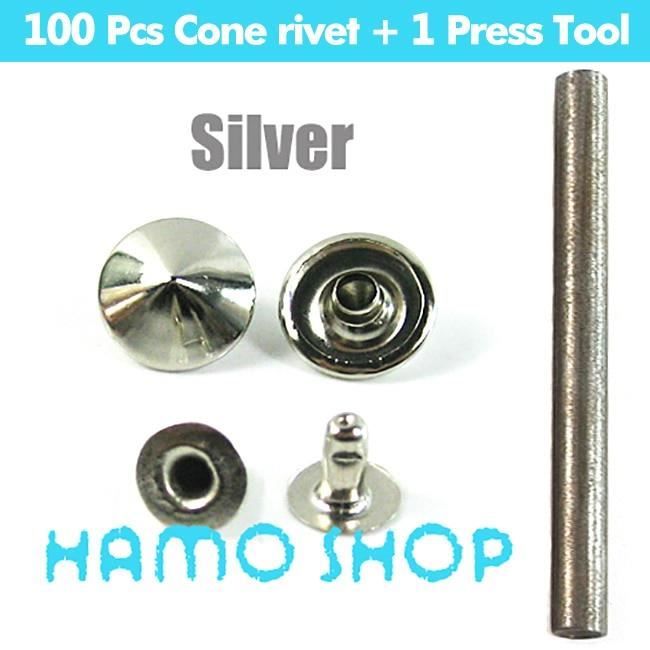 RIVET,Cone Rivet Silver-10mm--Goujons en métal de toutes les tailles ...