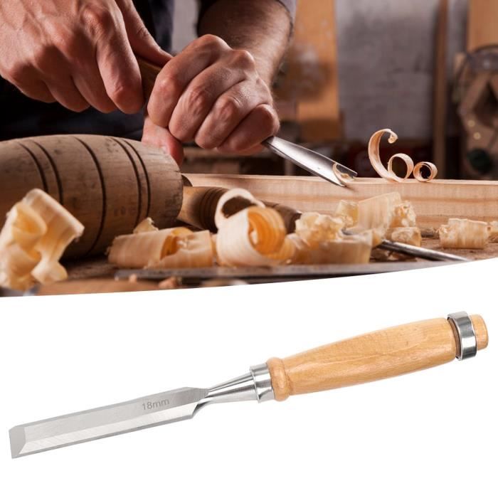 Burin Plat ZERONE - Accessoire de Menuiserie en Cr-V 18mm - Poignée en ...