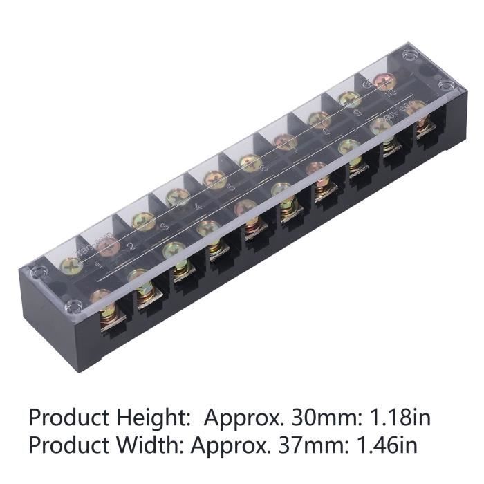 Bloc barrière métallique Bornier à vis à double rangée, bornier à vis à ...