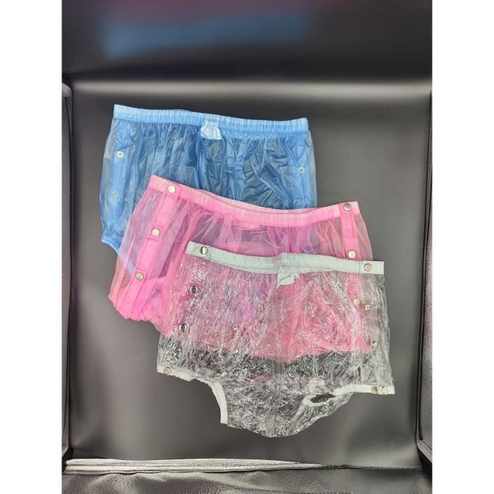 Culotte d'incontinence en pvc à bouton pressions de couleur Bleue ...
