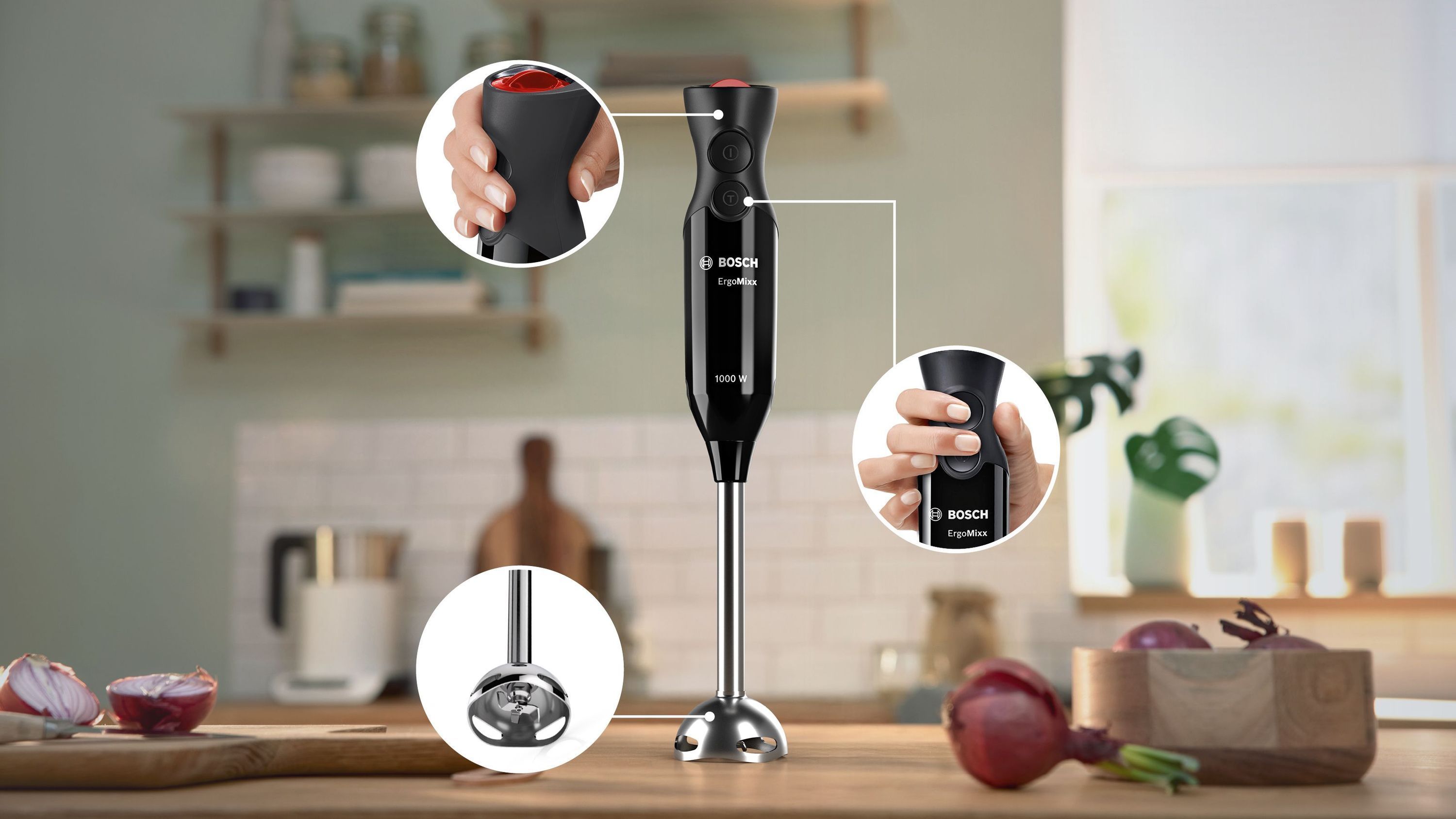 Mixeur plongeant - BOSCH - MS6CB6110 ErgoMixx - 1000 W - 12 vitesses ...