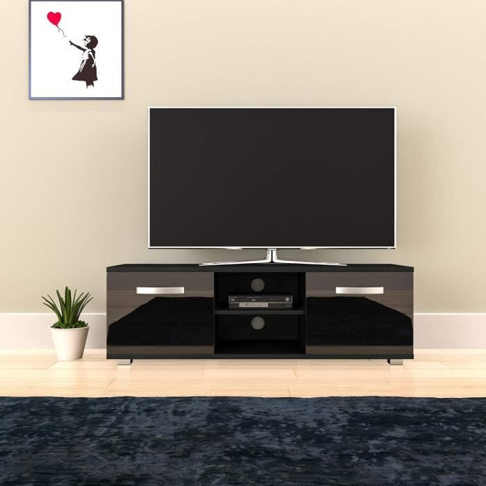 Meuble TV - TRAHOO - Cosmo - Noir - Contemporain - Design - Cdiscount ...