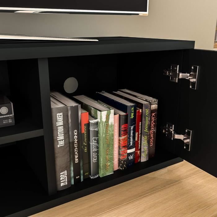 Meuble TV - TRAHOO - Cosmo - Noir - Contemporain - Design - Cdiscount ...