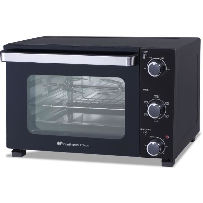 CONTINENTAL EDISON CEMF46B3 - Minifour électrique 46L noir - 1800W - Rotissoire, Convection ...