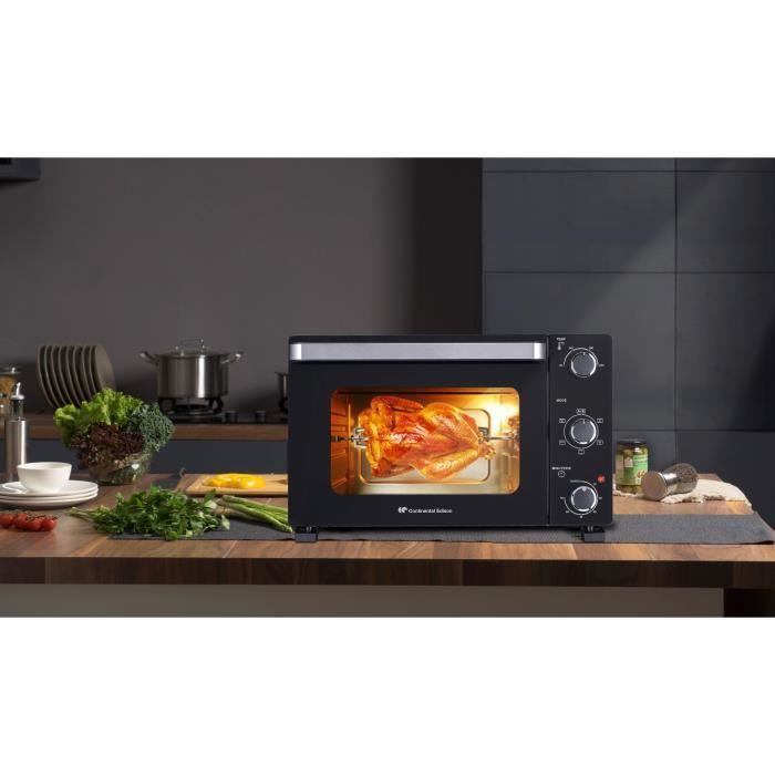 CONTINENTAL EDISON CEMF46B3 - Minifour électrique 46L noir - 1800W - Rotissoire, Convection ...