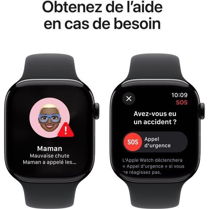 Apple Watch Series 10 GPS - 46mm - Boîtier Jet Black Aluminium ...