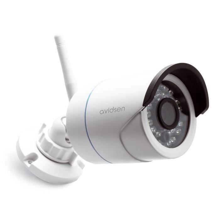AVIDSEN Caméra de surveillance extérieure IP fixe Wi-Fi HD 720 pixels ...