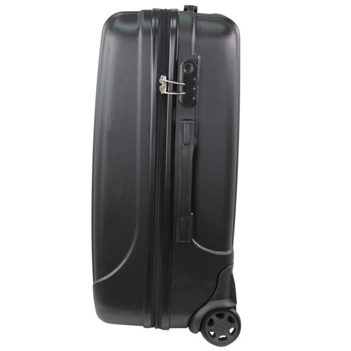 ZIFEL Set de 3 Valises Chariot Rigide ABS 2 Roues 60-50-40 cm PARAGUAY Noir