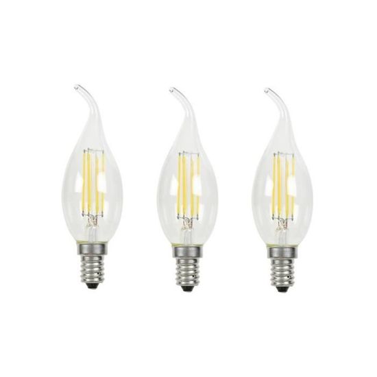MACADAM LIGHTING Lot de 3 ampoules LED filament flamme bougie E14 3,6 W ...