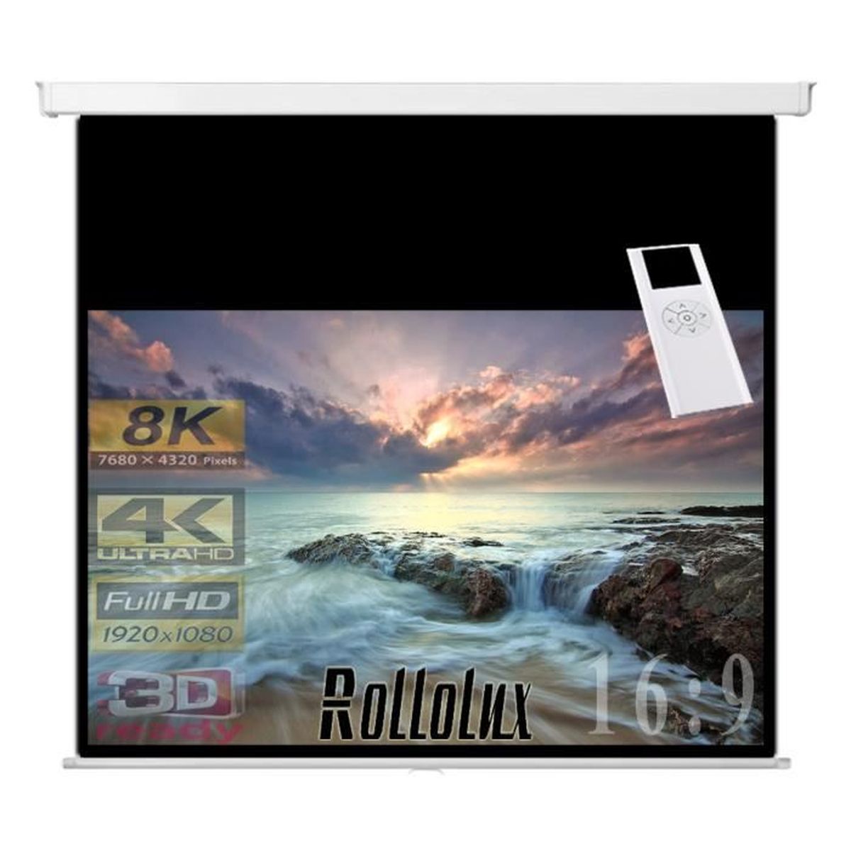 16 9 Rollolux Ecran De Projection Motoris 220 X 124 Cm FULL HD 3D 16-9-rollolux-ecran-de-projection-motoris-220-x-124-cm-full-hd-3d