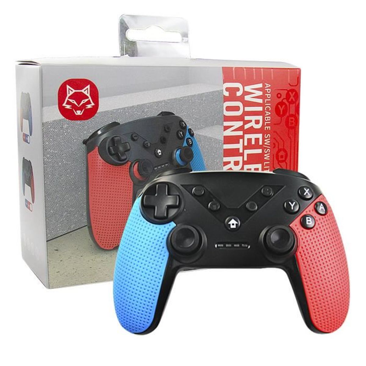 Manette Bleu/Rouge Switch Vibrante Sans Fil Bluetooth pour Console ...