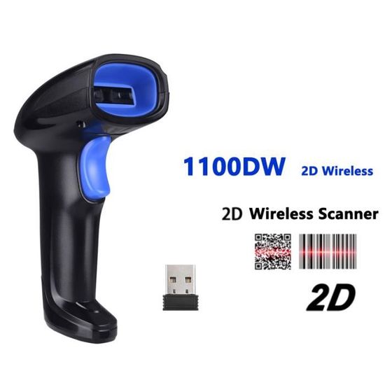 Scanner de codes-barres sans fil Laser 1D, lecteur de barres 2D, pour ...