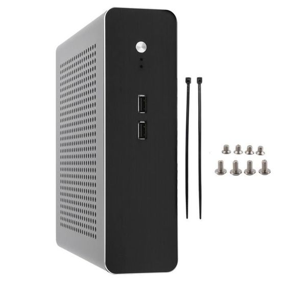 G60S Châssis HTPC Boîtier Mini‑ITX d'Alimentation DC‑ATX Tout en ...