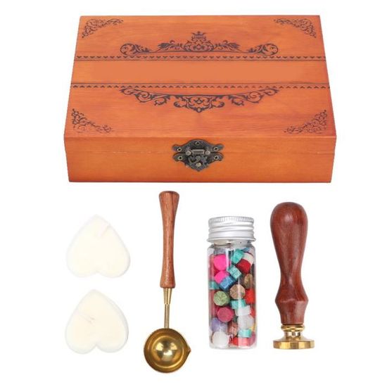 CEN cachet de cire Wax Vintage Seal Stamp Set avec une cuillère en bois ...