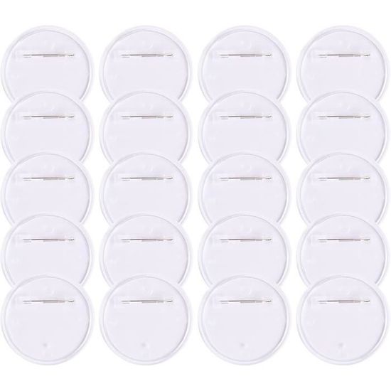 20 Pièces Clair Badge À Épingle Kit, Badges Ronds Transparent Faire Ses ...