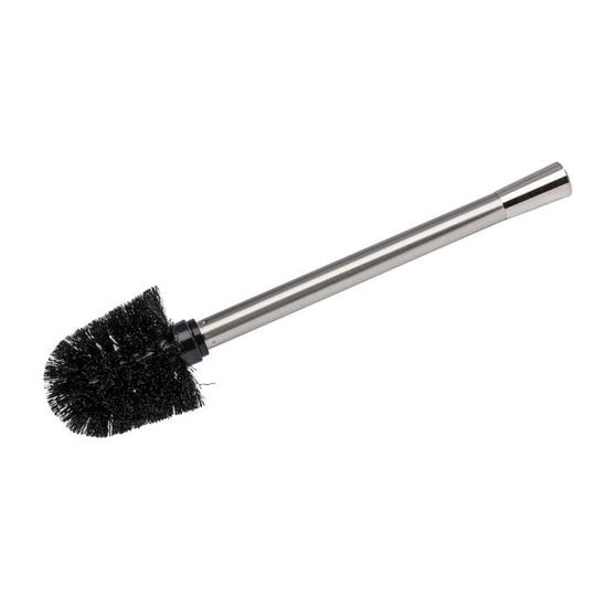 WENKO Brosse WC de rechange, Brosse WC noire et manche en acier inox, Ø 8x35,5 cm, mat ...