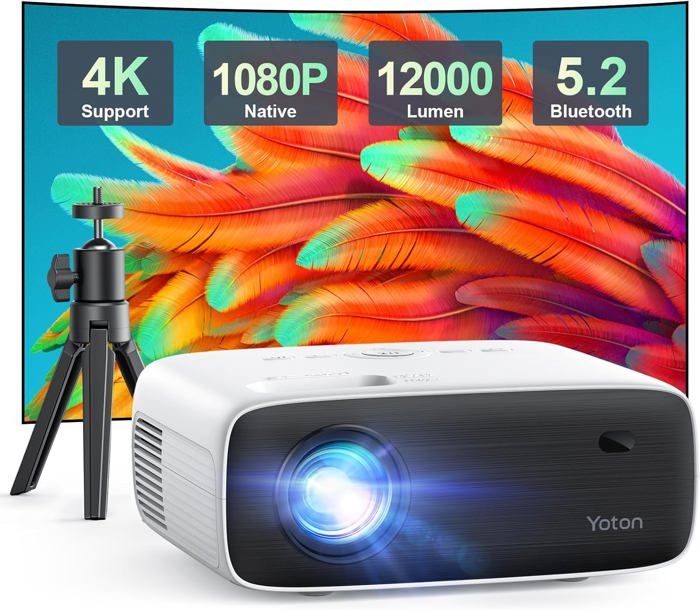 Y6 Vidéoprojecteur 4K,Mini Projecteur Bluetooth 5.2 Home Cinéma 12000 ...