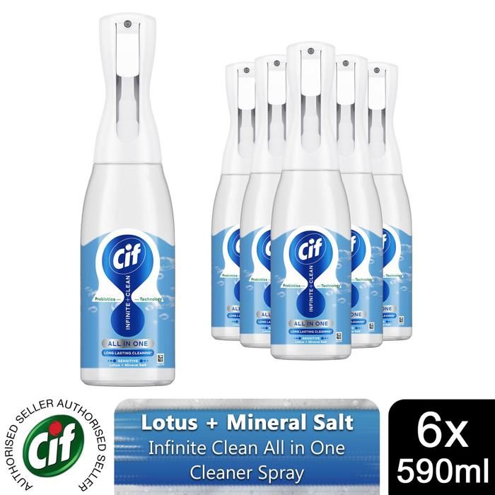 Cif Infinite Clean All in One Cleaner Spray, Lotus & Mineral Salt, 6 Pk ...