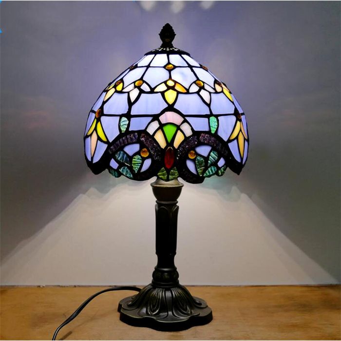 E27 rétro Baroque LED lampes de Table méditerranéen Vintage vitrail ...