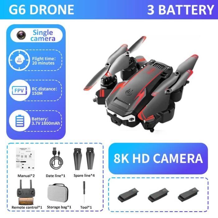 8K-Rouge-Simple C-3B-KBDFA G6 drone aérien 8k s6 hd gps caméra ...