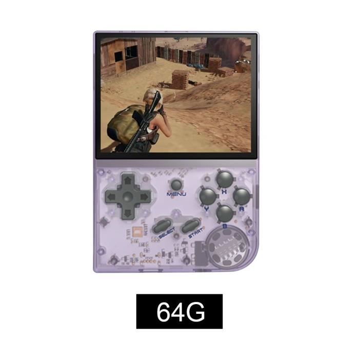 Rg35xx violet 64g - Console de jeu portable rétro, système Linux, écran IPS 3.5 pouces, lecteur ...