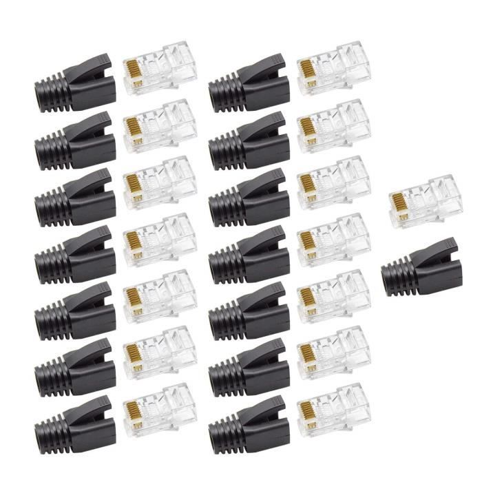 15 Pièces de Connecteur, Fiche RJ45 Cat7 Métal Blindé, Connecteur ...