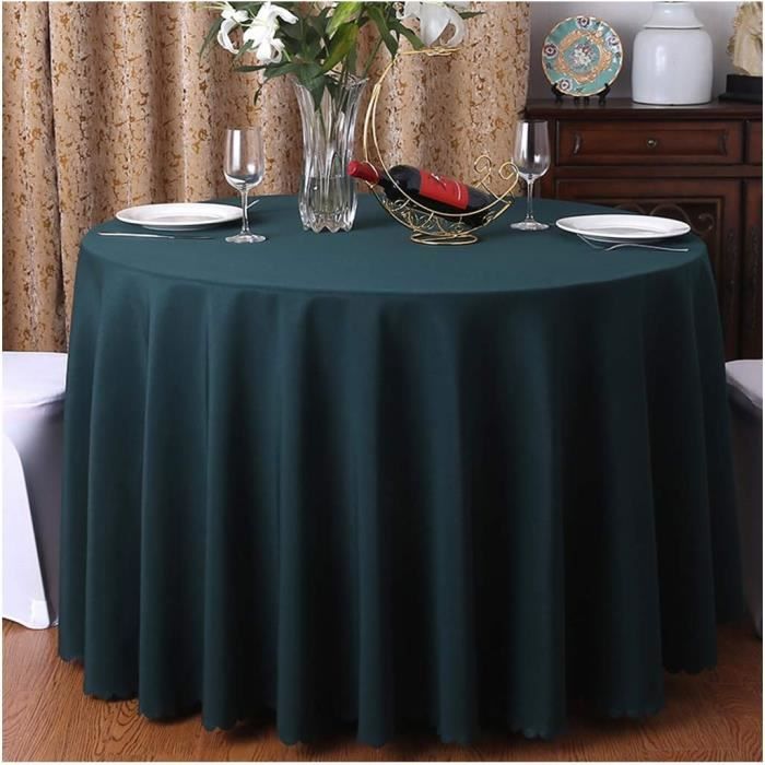 Nappe Ronde Maison Hôtel Jupe De Table De Banquet Vert Foncé 200Cm De ...
