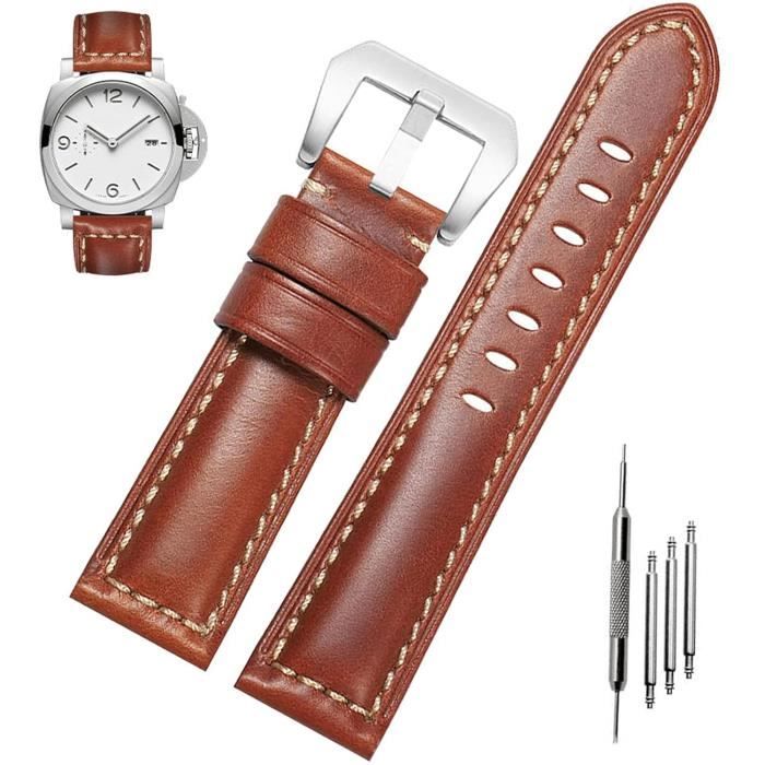 Bracelets De Montre En Cuir Élégants 22Mm 24Mm 26Mm Compatible Avec ...