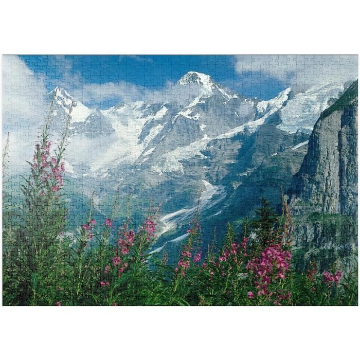 Vue Mürren sur L'Eiger Le Mönch La Jungfrau Canton Berne Suisse Premium Pièces Puzzle 500 pièces ...