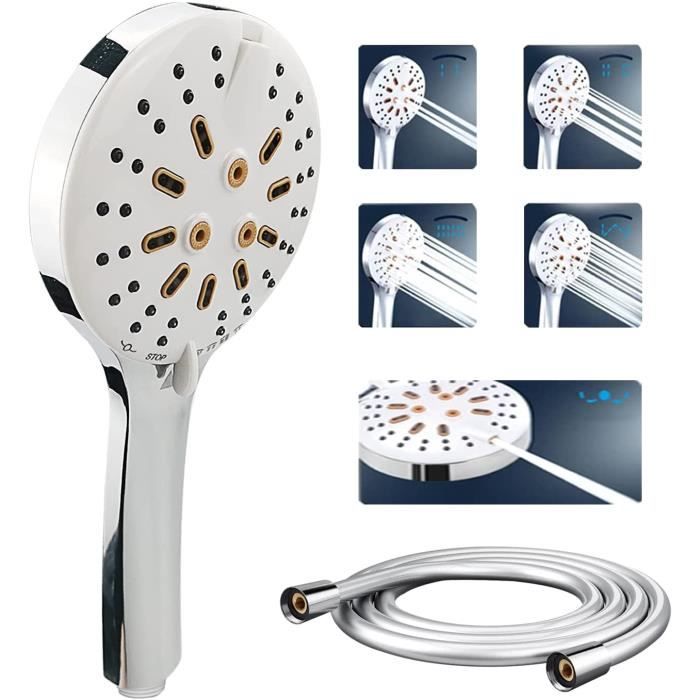 HFJKFW-Pommeau de Douche Haute Pression,Douchette Douche Salle de Bain,Avec Tuyau 1.5M ...