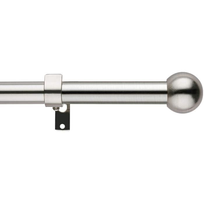 Tringle à rideaux extensible avec embouts ronds en forme de boule en nickel satiné Comprend des ...