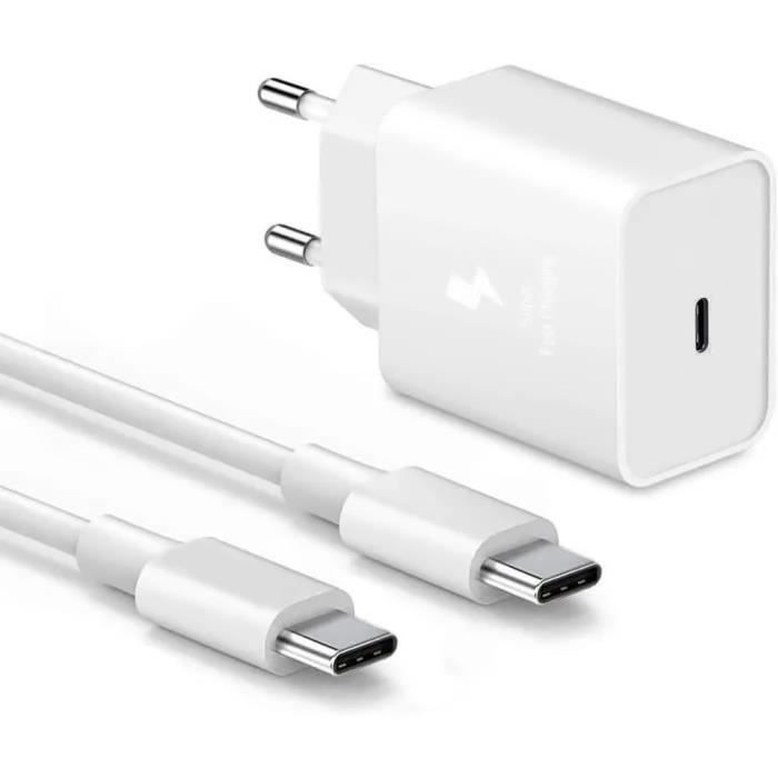 Chargeur Rapide 25W - E.F.CONNECTION - USB-C - Câble 1M - Compatible ... Chargeur Rapide 25W - E.F.CONNECTION - USB-C - Câble 1M - Compatible ...